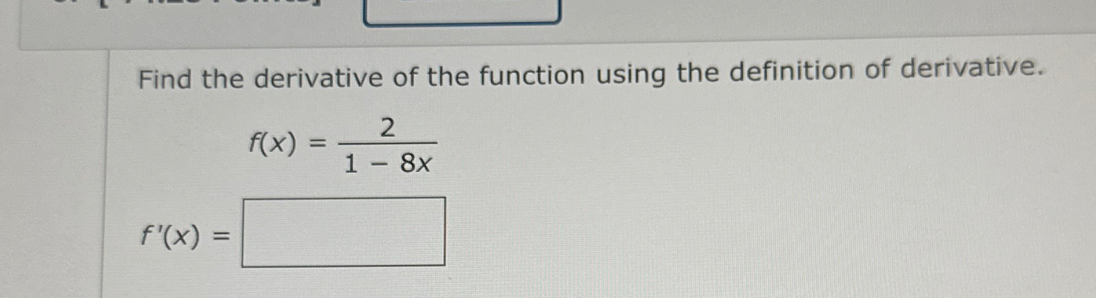 Solved Find the derivative of the function using the | Chegg.com