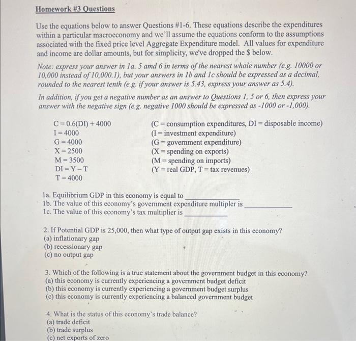 Solved Use the equations below to answer Questions \#1-6. | Chegg.com