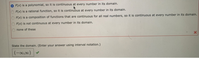 F(x) is a polynomial, so it is continuous at every | Chegg.com