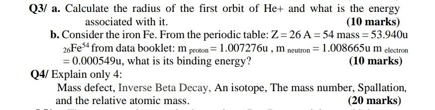 Solved Q37 a. Calculate the radius of the first orbit of He+ | Chegg.com