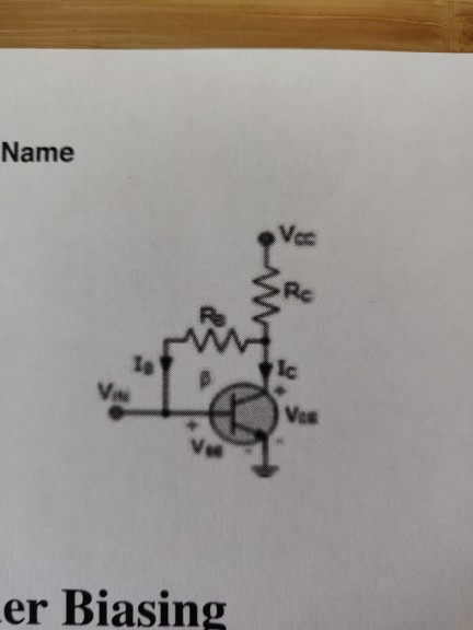 Solved Transistor Biasing: Assign values to each unknown in | Chegg.com