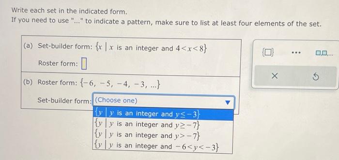 Solved Write each set in the indicated form. If you need to | Chegg.com