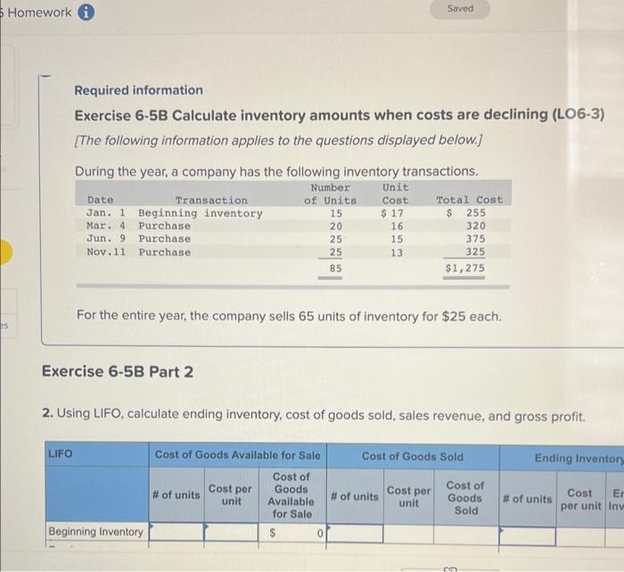 Solved Required information Exercise 6-5B Calculate | Chegg.com