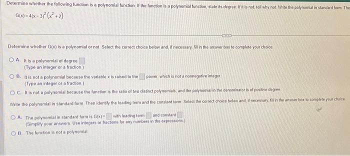 Solved Determine whether the following function is a | Chegg.com