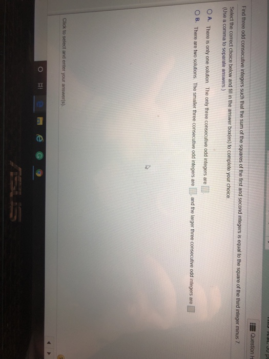 Solved SOUP Question 1 Find three odd consecutive integers | Chegg.com