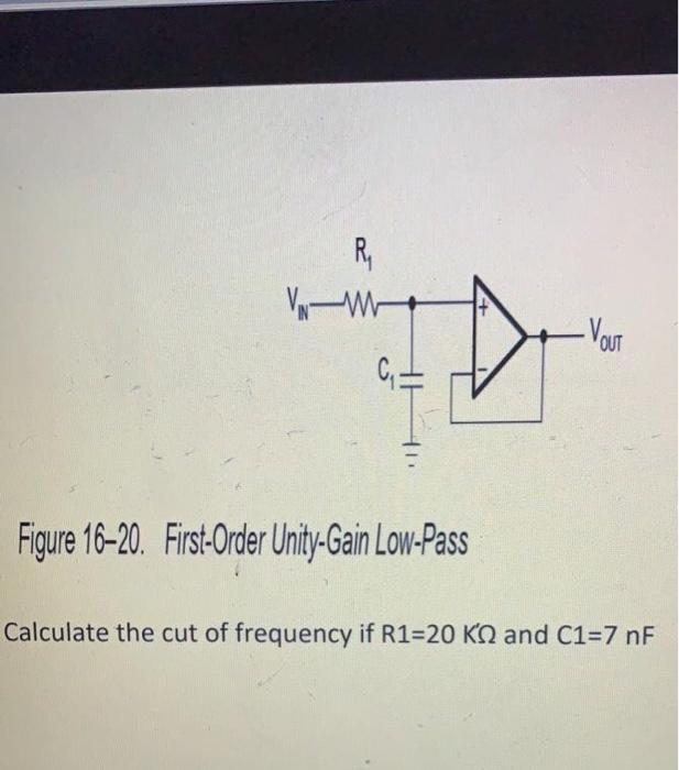 Solved R, -VOUT CE Figure 16-20. First-Order Unity-Gain | Chegg.com