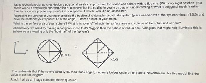 Using eight triangular patches, design a polygonal | Chegg.com