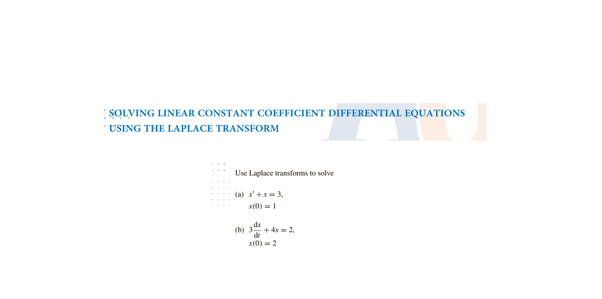 Solved :SOLVING LINEAR CONSTANT COEFFICIENT DIFFERENTIAL | Chegg.com