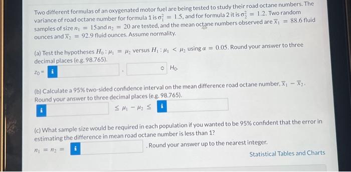 Two different formulas of an oxygenated motor fuel | Chegg.com