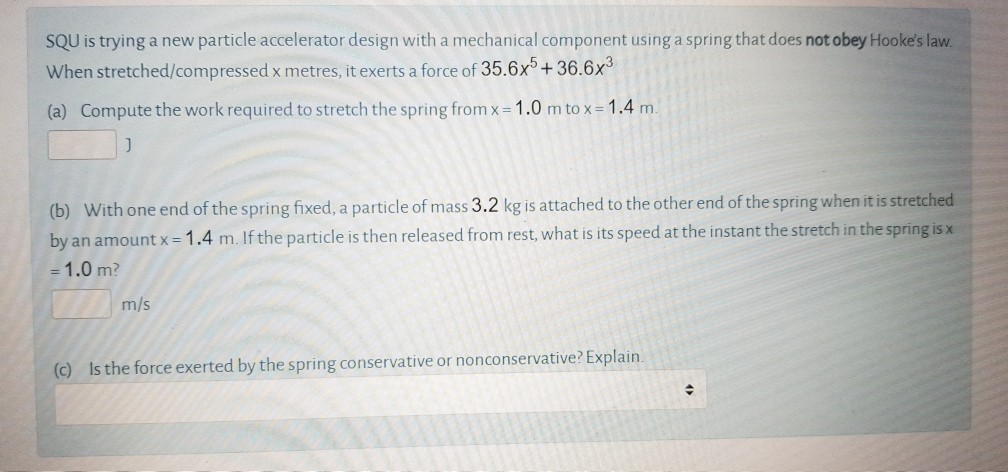 Solved SQU is trying a new particle accelerator design with | Chegg.com