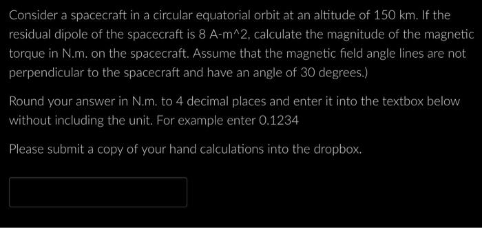 Solved Consider a spacecraft in a circular equatorial orbit | Chegg.com