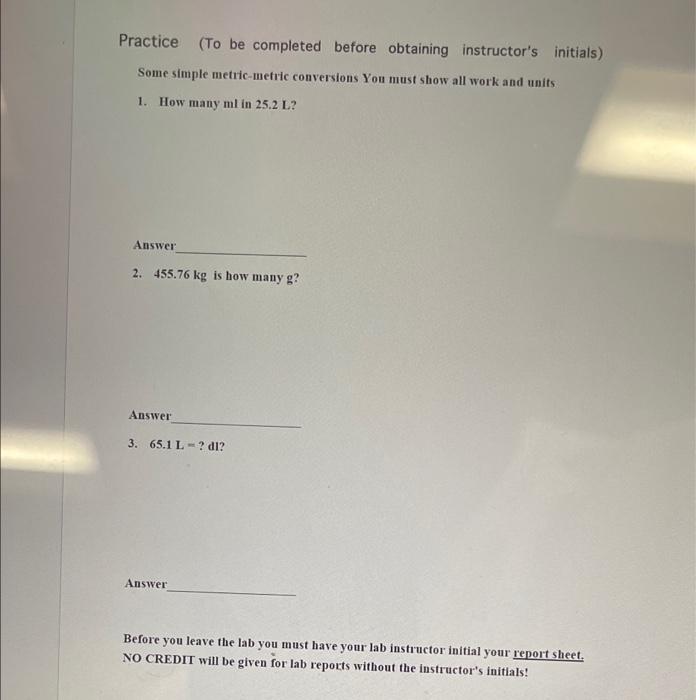 Solved PROCEDURE A Length 1. Obtain a Metric-English ruler | Chegg.com