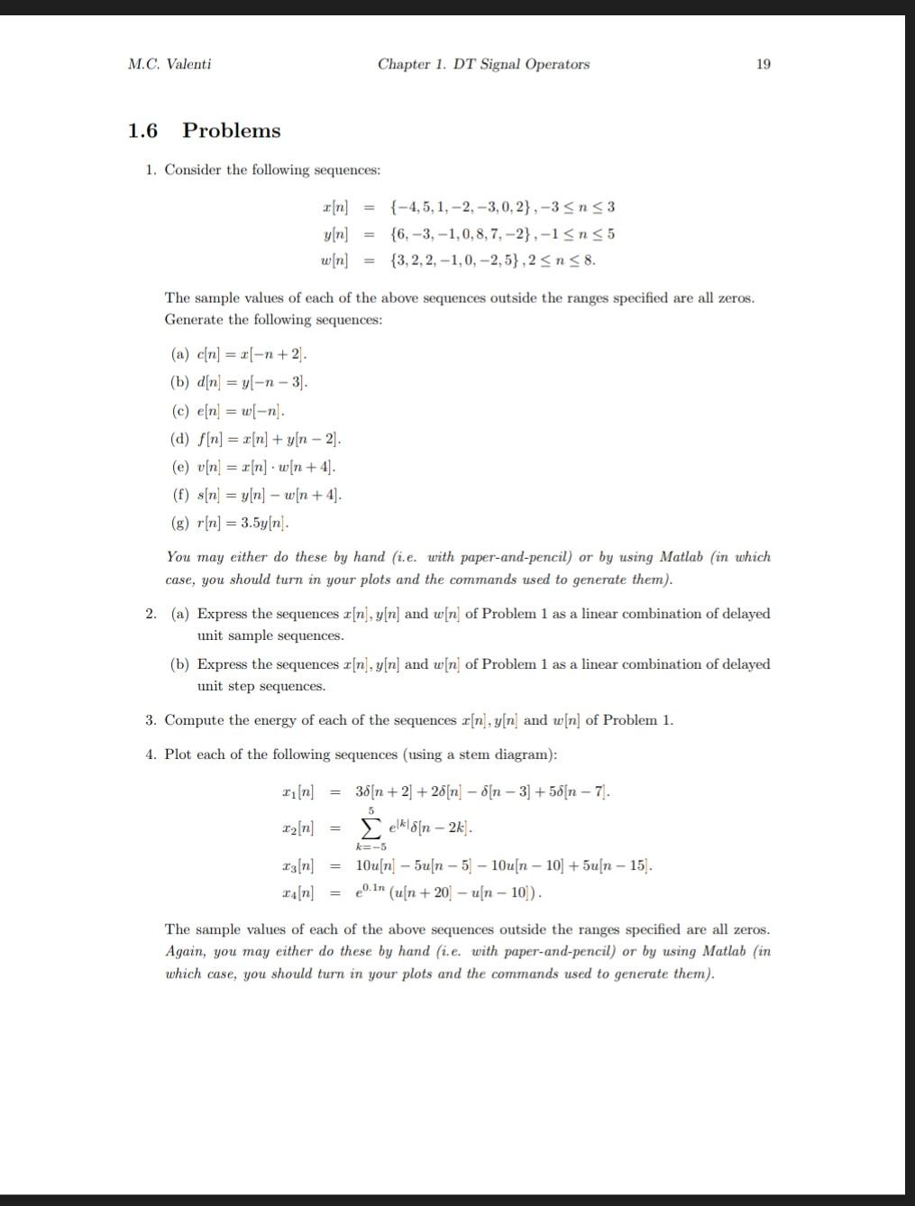 1. Consider the following sequences: | Chegg.com