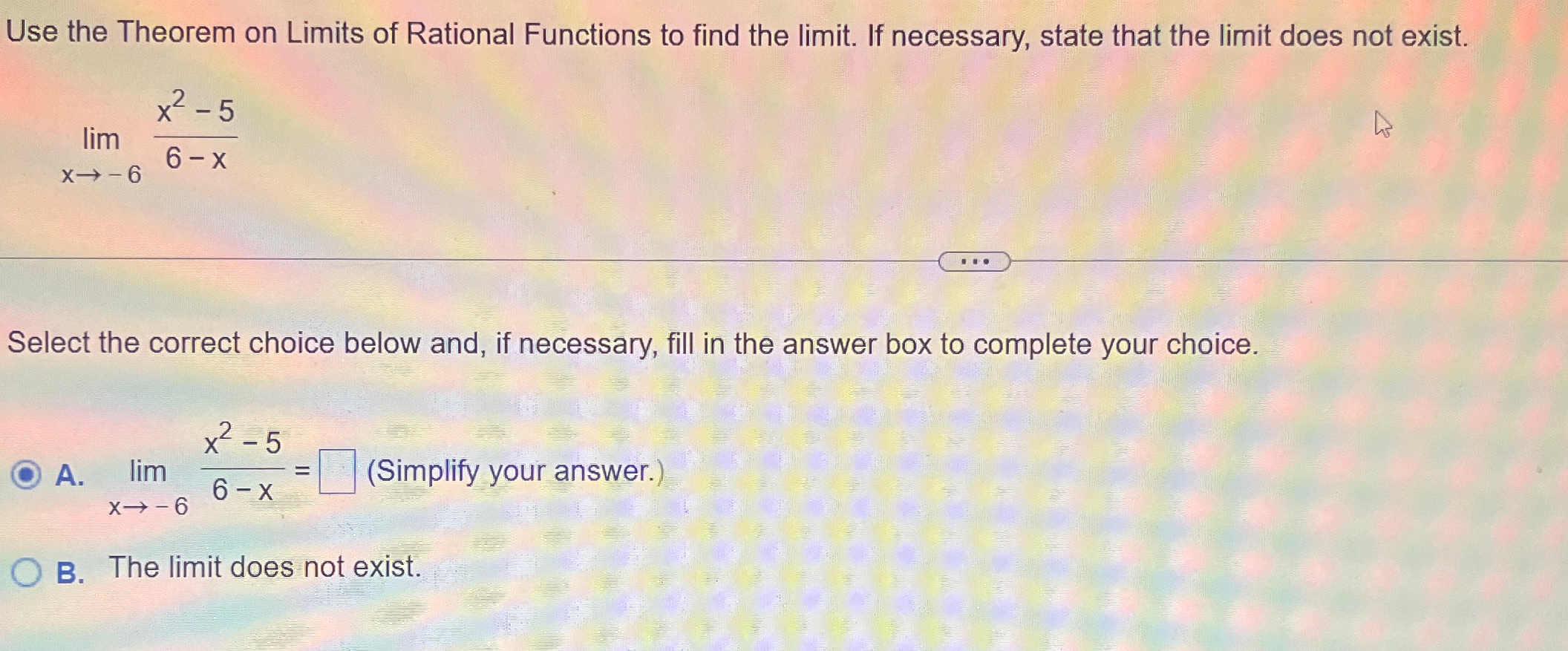Solved Use the Theorem on Limits of Rational Functions to | Chegg.com