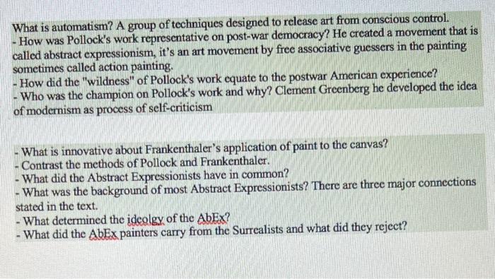 What is automatism? A group of techniques designed to | Chegg.com