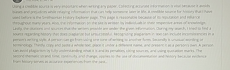 Solved Using a credible source is very important when | Chegg.com