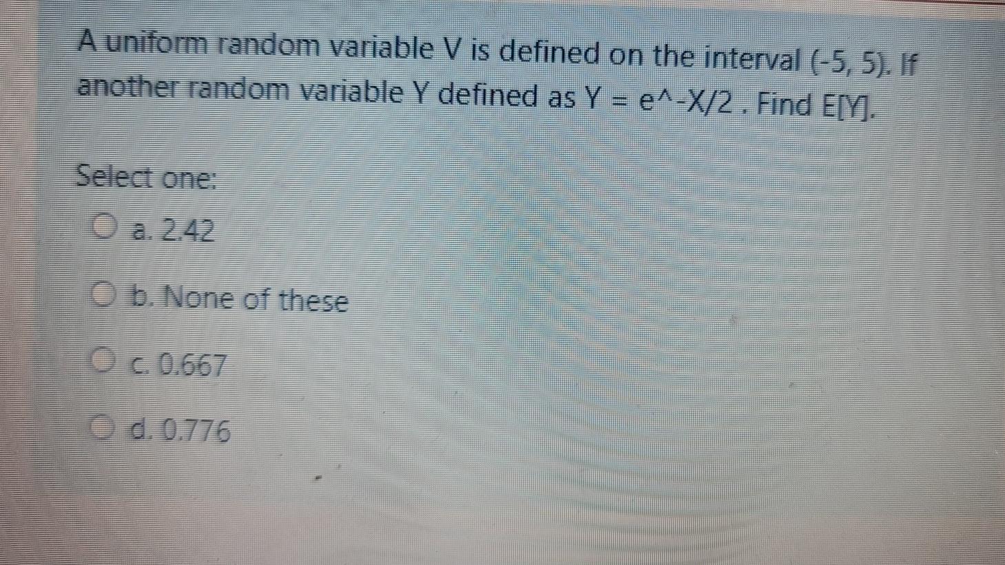 A uniform random variable V is defined on the | Chegg.com
