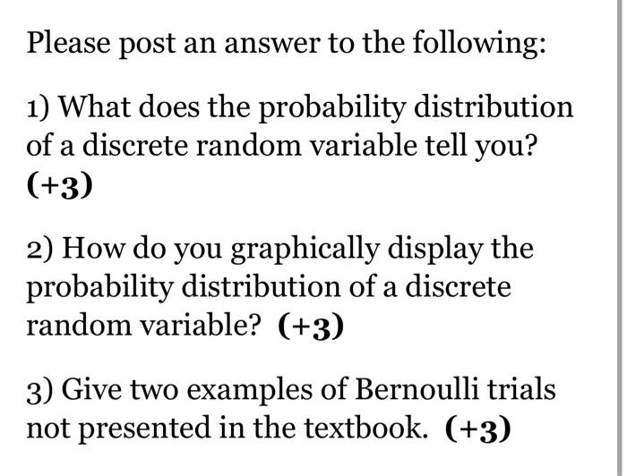 Solved Please post an answer to the following: 1) What does | Chegg.com