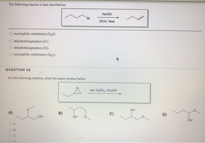Solved The following reaction is best described as: NaOEI | Chegg.com