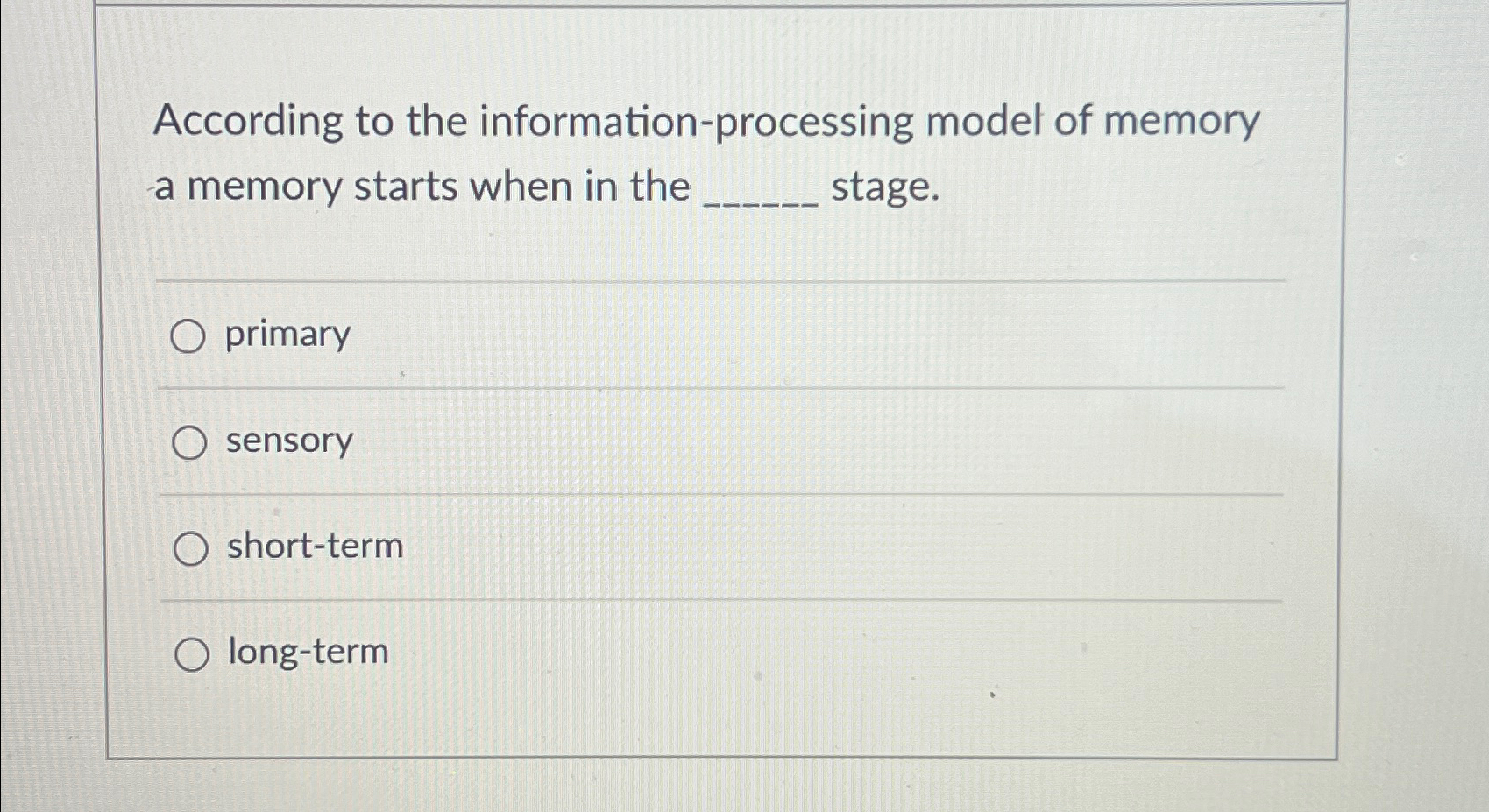 Solved According to the information-processing model of | Chegg.com
