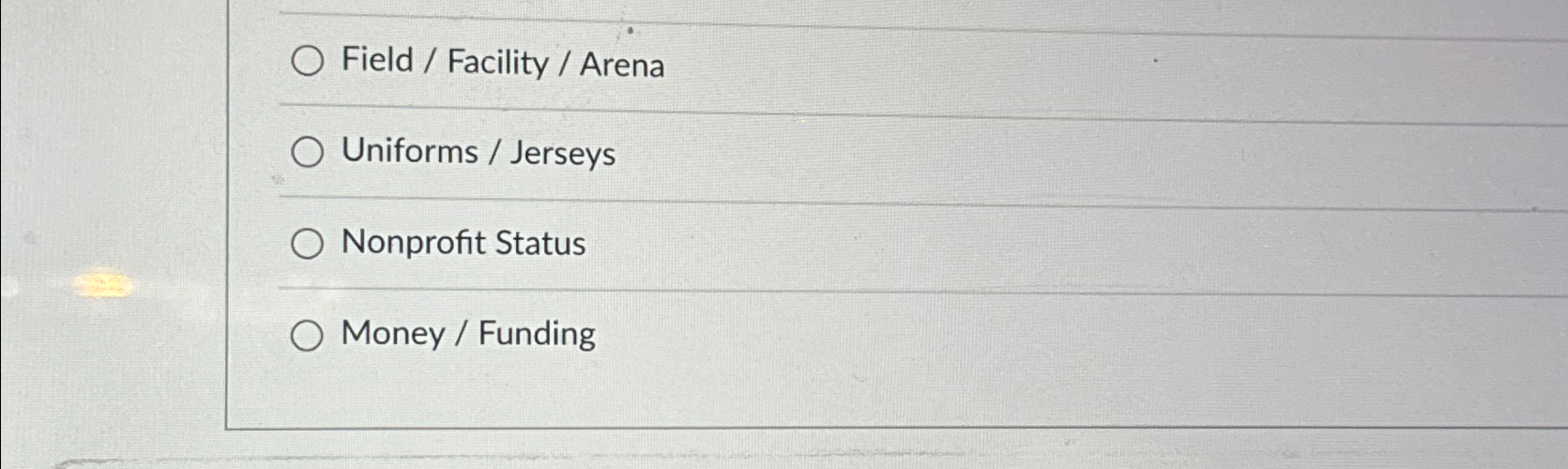 Solved Field / ﻿Facility / ﻿ArenaUniforms / | Chegg.com