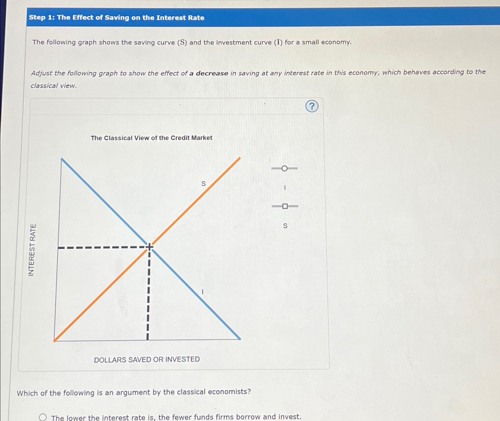 Solved Step 1: The Effect of Saving on the Interest RateThe | Chegg.com