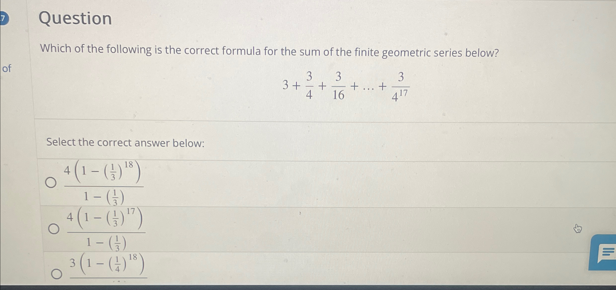Solved QuestionWhich of the following is the correct formula | Chegg.com