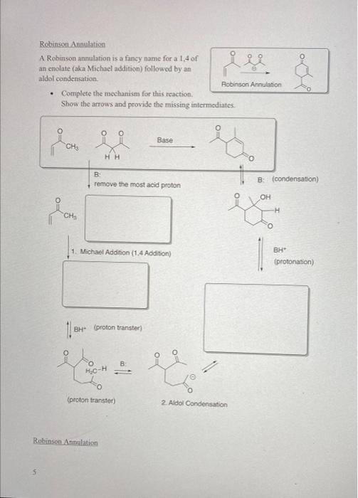 Solved Robinson Annulation A. Robinson annulation is a fancy | Chegg.com