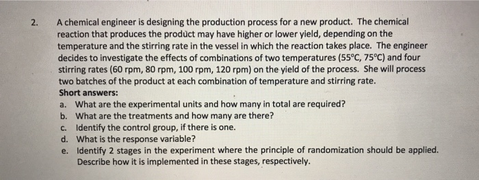 Solved A chemical engineer is designing the production | Chegg.com