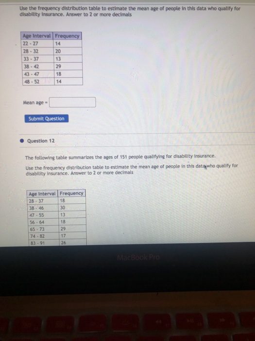 Solved Use the frequency distribution table to estimate the | Chegg.com