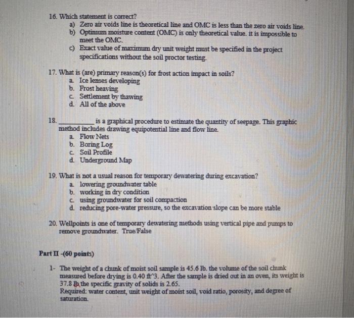 Solved Part I - Multiple choice, T/F, Fill blanks (40 | Chegg.com