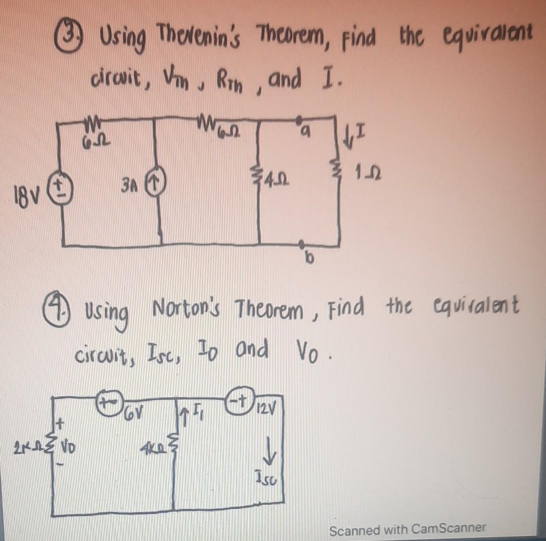 Solved (3.) Using Therenin's Theorem, find the equivalent | Chegg.com