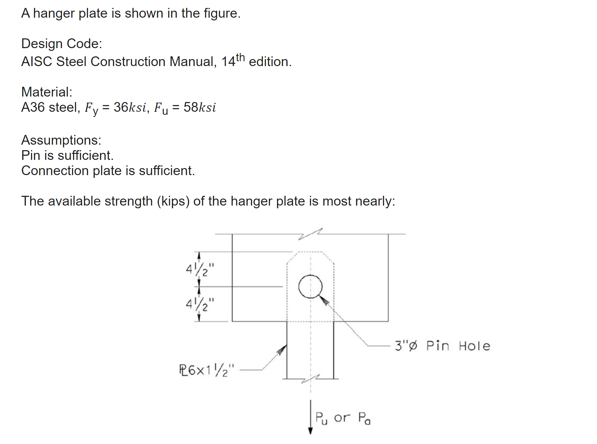 Solved A hanger plate is shown in the figure.Design | Chegg.com