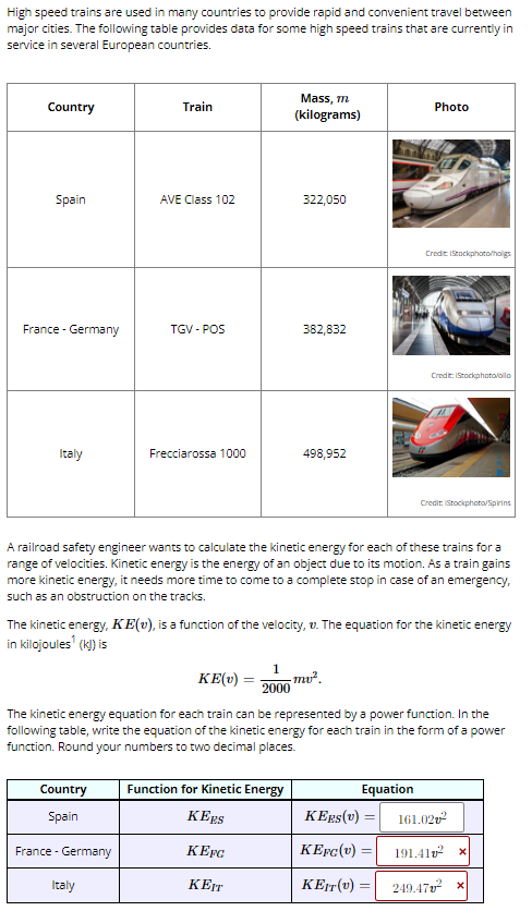 Solved High speed trains are used in many countries to | Chegg.com
