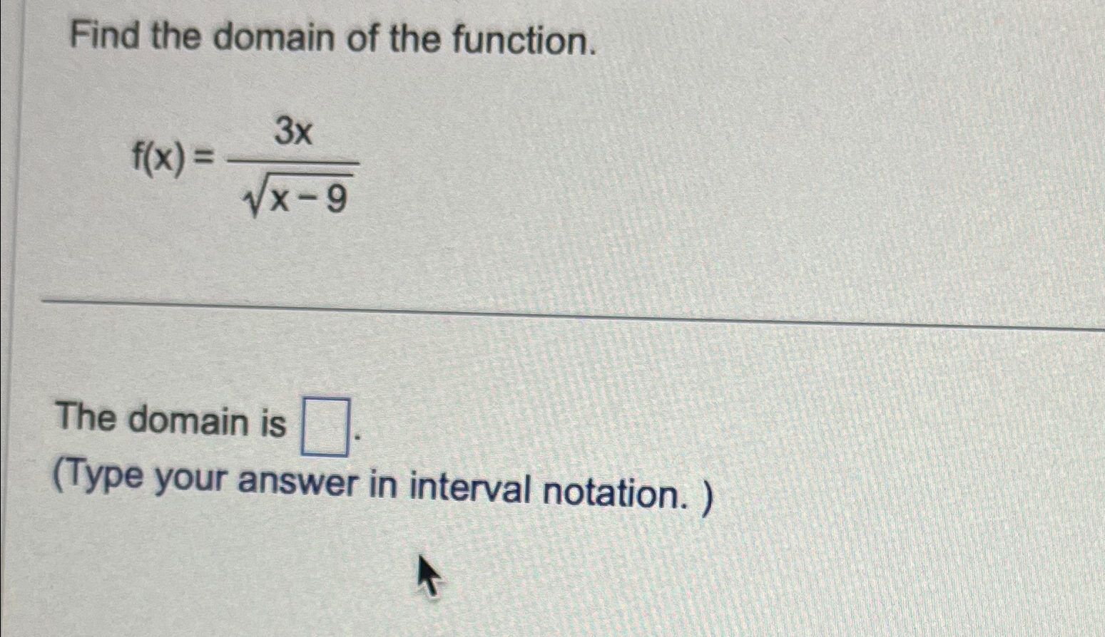 Solved Find The Domain Of The Function F X 3xx 92the Domain