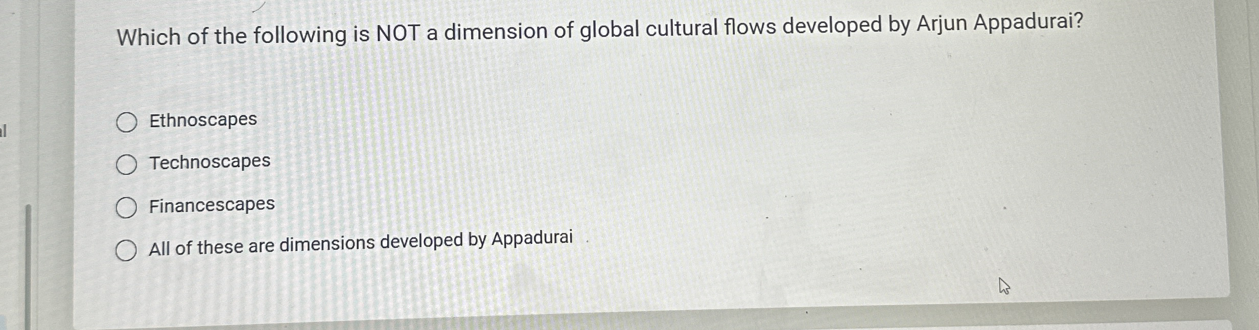 Solved Which of the following is NOT a dimension of global | Chegg.com