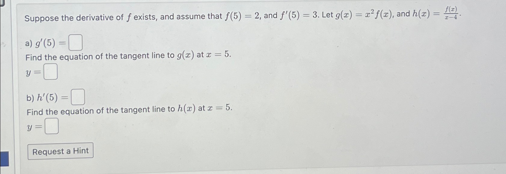 Solved Suppose the derivative of f ﻿exists, and assume that | Chegg.com