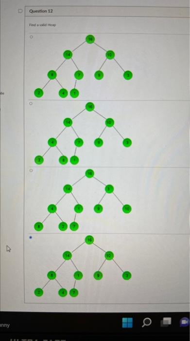 Solved Question 12 Find a valit iteap. (2) | Chegg.com