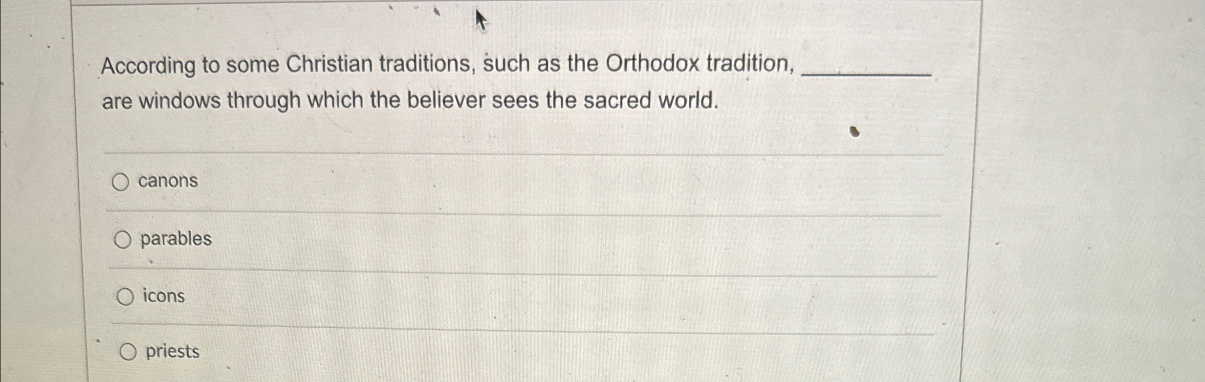 Solved According to some Christian traditions, such as the | Chegg.com