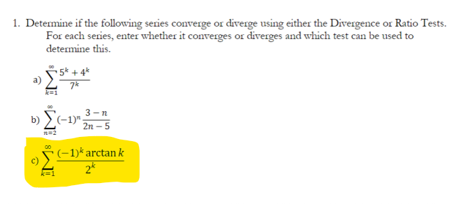 Solved Please solve part cDetermine if the following series | Chegg.com Solved Please solve part cDetermine if the following series | Chegg.com