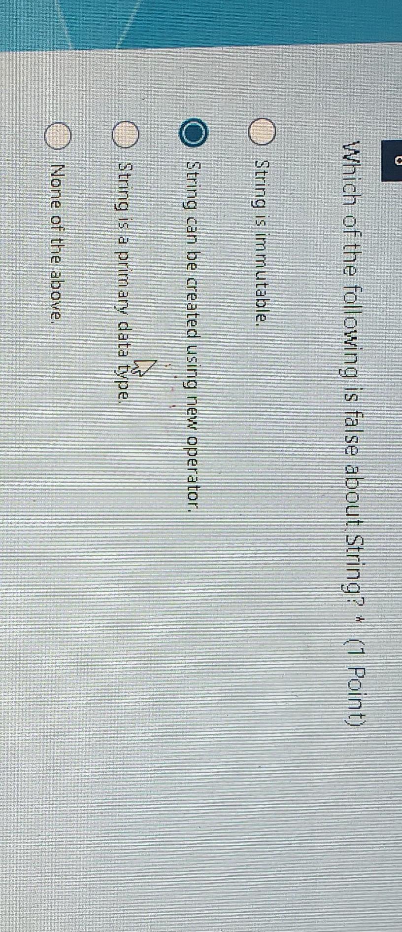 Solved Which Of The Following Is False About String 1