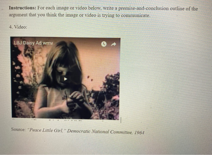 Solved Instructions: For each image or video below, write a | Chegg.com