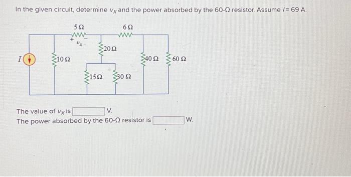 Solved In the given circuit, determine vx and the power | Chegg.com