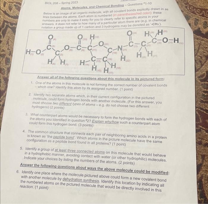 Solved Atoms, Molecules, and Chemical Bonding-Questions | Chegg.com