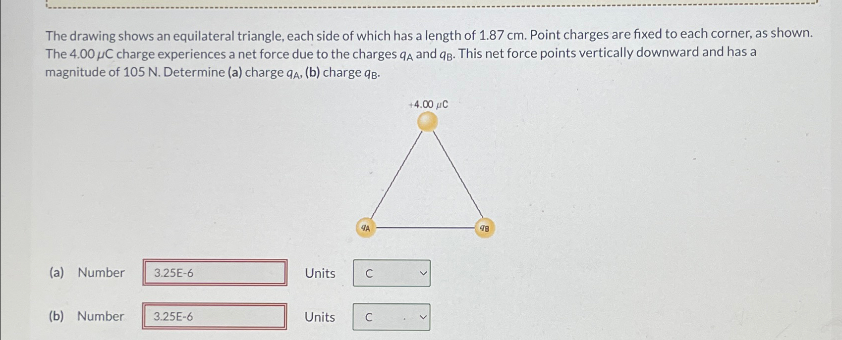 Solved The drawing shows an equilateral triangle, each side | Chegg.com
