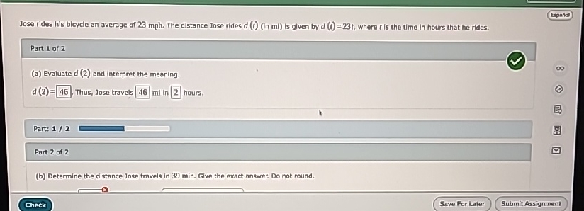 Solved Jose rides his bleycle an average of 23mph. ﻿The | Chegg.com