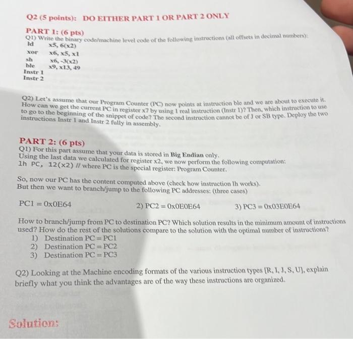 Solved PART 1: (6 pts) Q1) Write the binary codermachine | Chegg.com