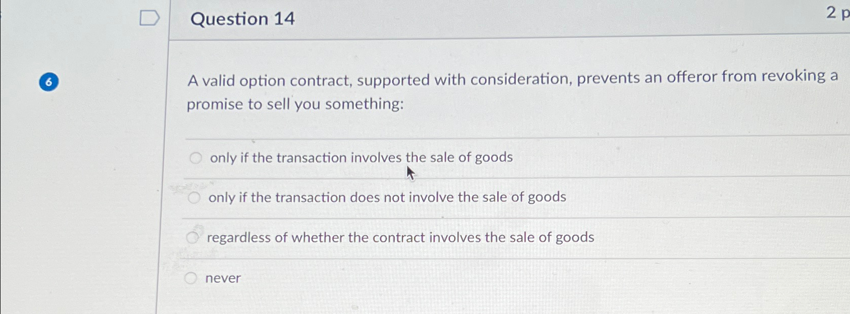 Solved Question 146A valid option contract, supported with | Chegg.com