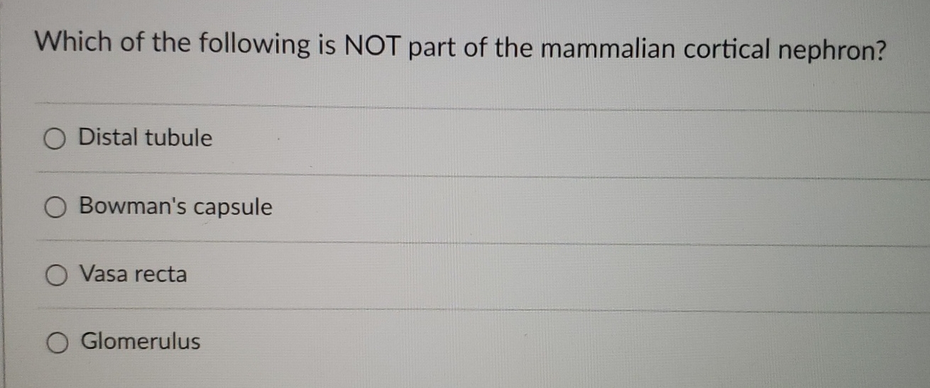 Solved Which of the following is NOT part of the mammalian | Chegg.com