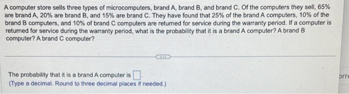 Solved A computer store sells three types of microcomputers, | Chegg.com